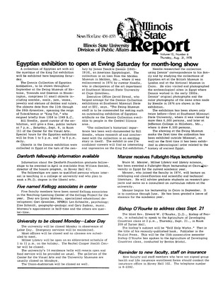 "Illinois State Report, August 31, 1978" by Illinois State University