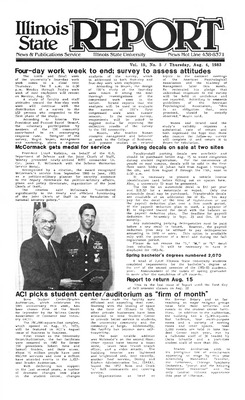"Illinois State Report, August 4, 1983" by Illinois State University